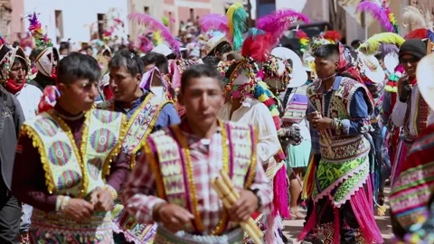 beautiful and colorfully dressed native ... | Stock Video | Pond5