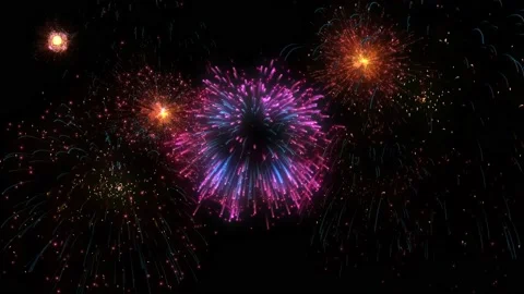 Beautiful animation realistic firework b... | Stock Video | Pond5