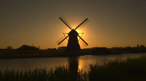 Beautiful authentic old windmill on the ... | Stock Video | Pond5