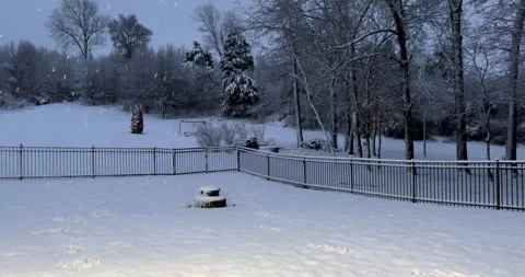 Beautiful backyard snow scene - backgrou... | Stock Video | Pond5