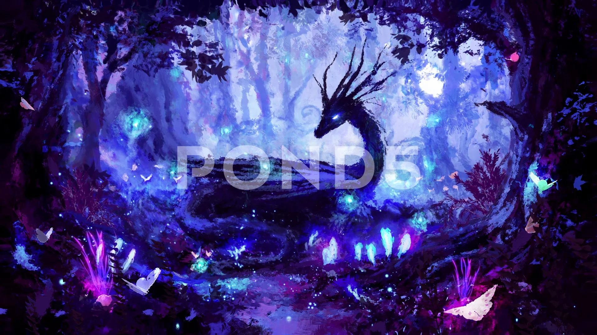 Beautiful Forest At Night Hd