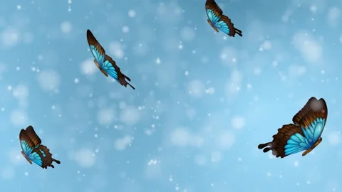 blue butterfly flying in the sky