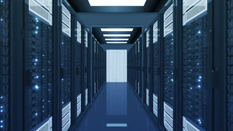 Beautiful Blue Datacenter Server Room Fl... | Stock Video | Pond5