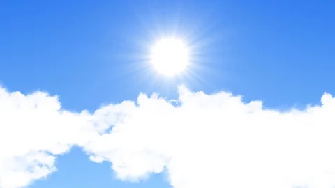 Beautiful Blue Sky with Clouds loop Anim... | Stock Video | Pond5