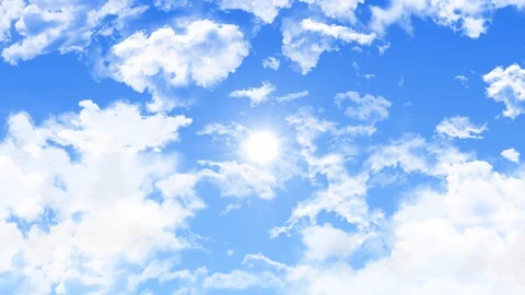 Beautiful Blue Sky with Clouds loop Anim... | Stock Video | Pond5