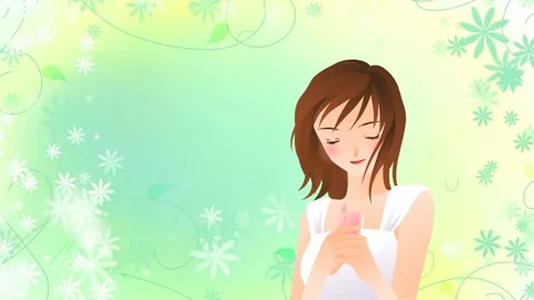 beautiful cartoon girl 2d animation, bac... | Stock Video | Pond5