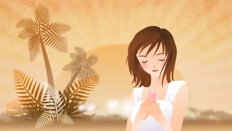 beautiful cartoon girl 2d animation, bac... | Stock Video | Pond5