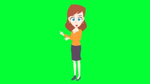 beautiful cartoon girl dancing backgroun... | Stock Video | Pond5