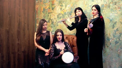 Beautiful Caucasian Girls Sing Tradition... | Stock Video | Pond5