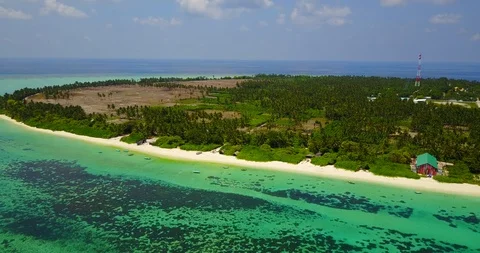 Beautiful Clean White Sand Beach Island ... | Stock Video | Pond5