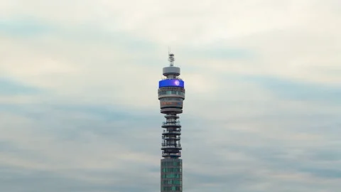 Beautiful close up shot of the BT Tower ... | Stock Video | Pond5