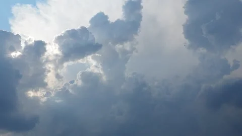 Beautiful clouds in the sky. Volumetric ... | Stock Video | Pond5