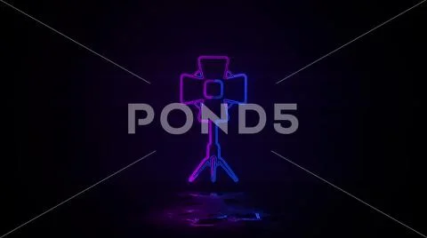 Beautiful color studio spotlight 4k neon video: Graphic #135770725