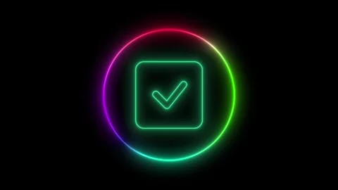 Beautiful color tick icon animated on a ... | Stock Video | Pond5