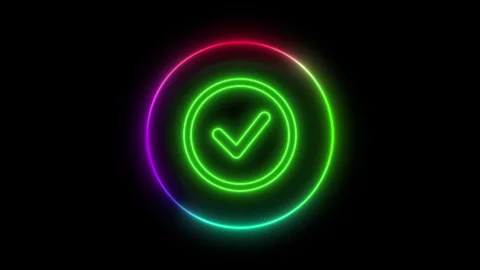 Beautiful color tick icon animated on a ... | Stock Video | Pond5
