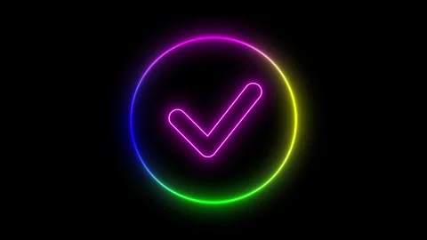 Beautiful color tick icon animated on a ... | Stock Video | Pond5