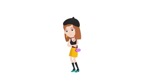 beautiful cute cartoon fashion girl with... | Stock Video | Pond5