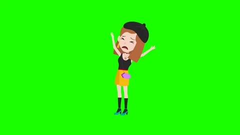 beautiful cute cartoon fashion girl with... | Stock Video | Pond5