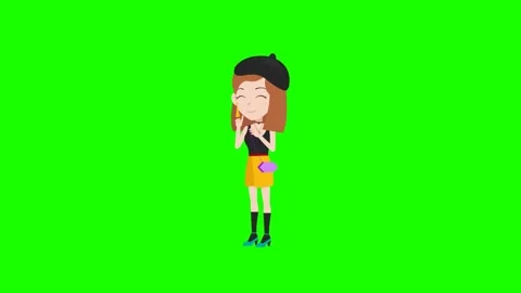 beautiful cute cartoon fashion girl with... | Stock Video | Pond5