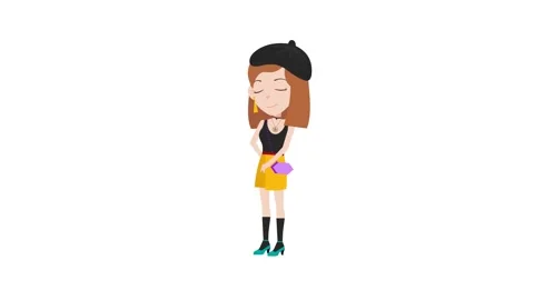 beautiful cute cartoon fashion girl with... | Stock Video | Pond5