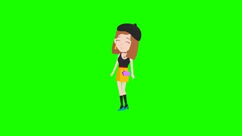 beautiful cute cartoon fashion girl walk... | Stock Video | Pond5