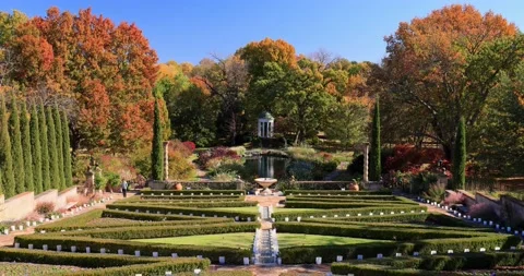 Beautiful fall color and mansion in the ... | Stock Video | Pond5