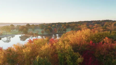 Beautiful fall foliage scene with epic a... | Stock Video | Pond5