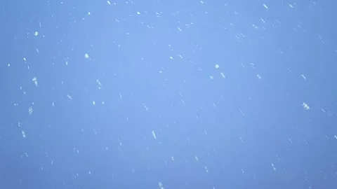 Beautiful falling snowflakes on blue bac... | Stock Video | Pond5