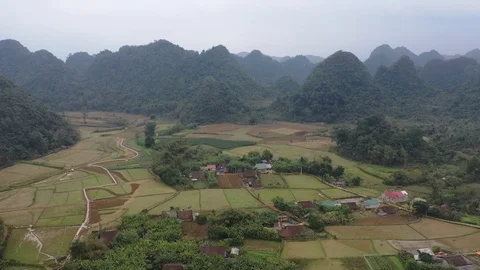 Beautiful Farming Village in the Mountai... | Stock Video | Pond5