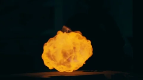 Beautiful Fire Flame Starts From the Blo... | Stock Video | Pond5