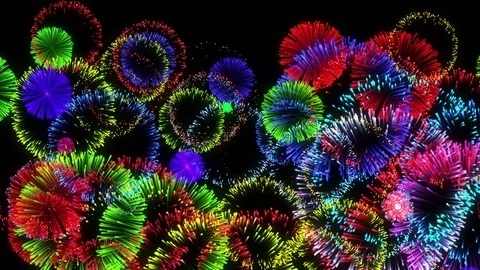 beautiful fireworks. computer generated ... | Stock Video | Pond5