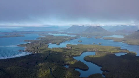 Beautiful fjords inlets, ocean mountains... | Stock Video | Pond5