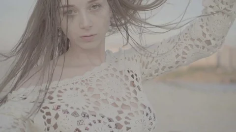 Beautiful girl crying at sunset | Stock Video | Pond5