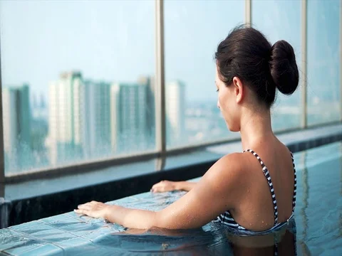 Adult Getting Out Of Pool Stock Video Footage | Royalty Free Adult ...