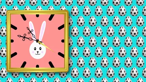 beautiful golden frame clock with animat... | Stock Video | Pond5