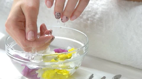 Beautiful hands receiving spa care. | Stock Video | Pond5