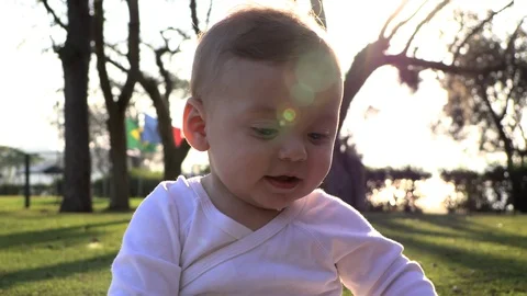 Beautiful happy baby real life smile and... | Stock Video | Pond5