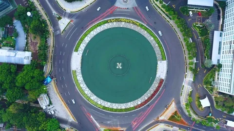 Beautiful Hotel Indonesia roundabout wit... | Stock Video | Pond5