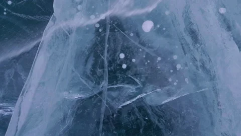 Beautiful ice bubble, fracture, crack - ... | Stock Video | Pond5