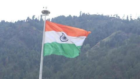 Beautiful Indian flag of three colors fl... | Stock Video | Pond5