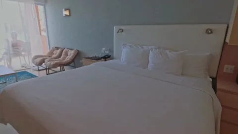 Beautiful interior view of hotel room wi... | Stock Video | Pond5
