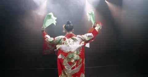 beautiful Japanese geisha posing for the... | Stock Video | Pond5