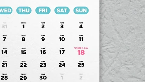 A beautiful June page of the calendar 20... | Stock Video | Pond5