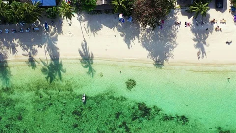 Beautiful lagoon with coral reefs and al... | Stock Video | Pond5