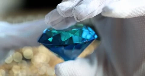 Beautiful large brilliant cut blue diamo... | Stock Video | Pond5