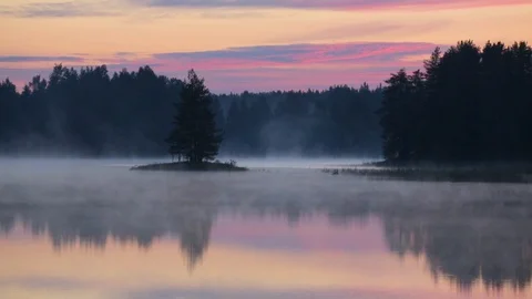 Beautiful late night scene of a lake vie... | Stock Video | Pond5