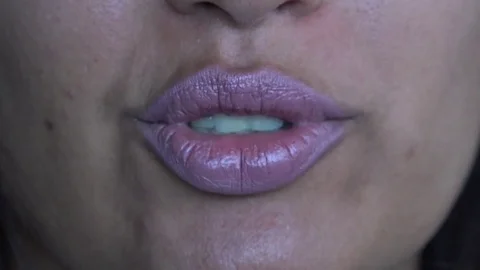 Beautiful Latina woman lips close up mou... | Stock Video | Pond5