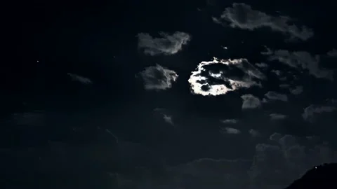 Beautiful Lightning and Full Moon and Cl... | Stock Video | Pond5