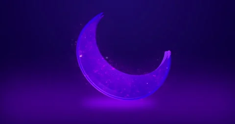 Beautiful Moon animation with glitter in... | Stock Video | Pond5