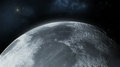 Beautiful Moon Close-up View from Space.... | Stock Video | Pond5